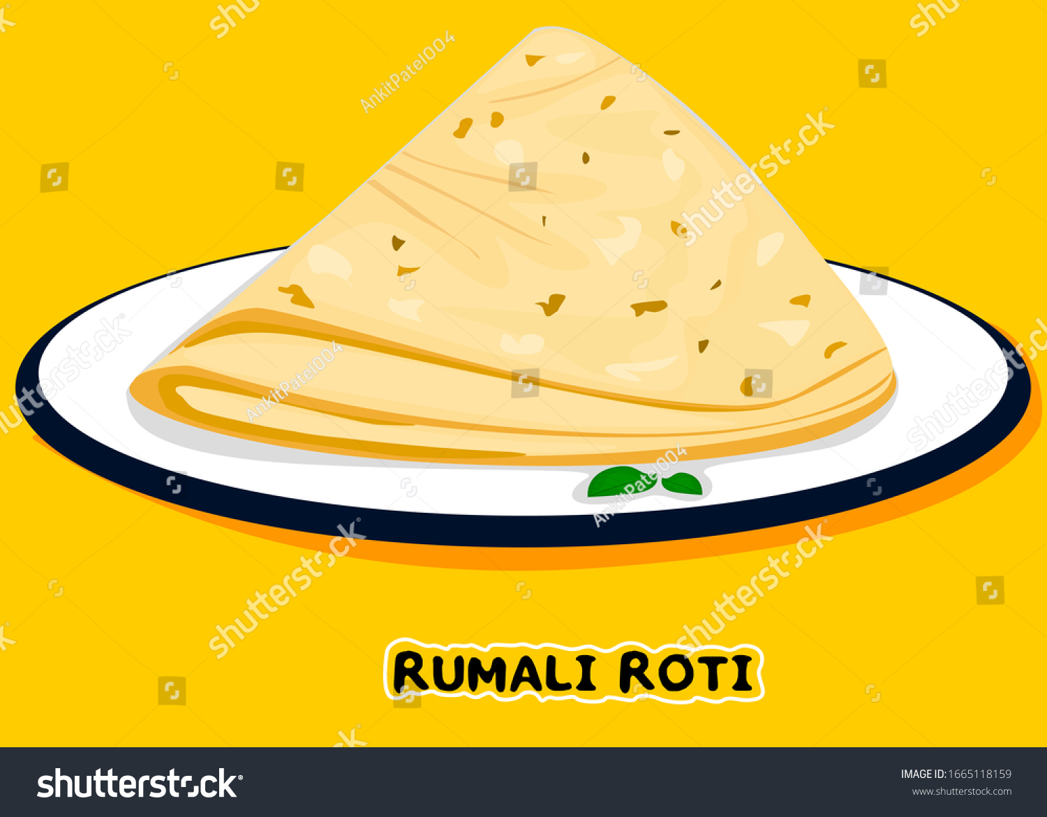 Rumali Roti Chapati Indian Bread Vector Stock Vector (Royalty Free ...