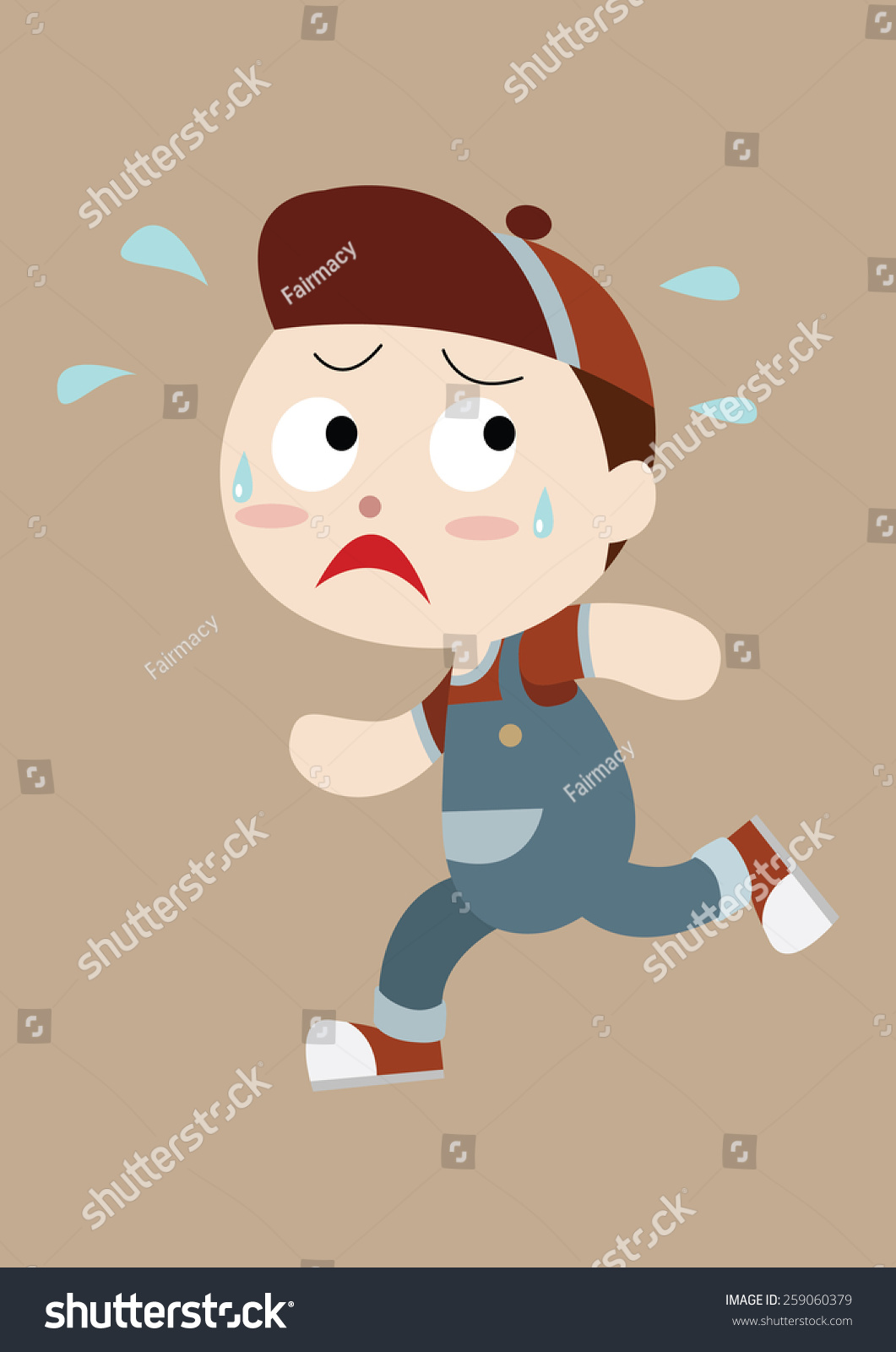 Run Away Boy Cartoon Vector - 259060379 : Shutterstock