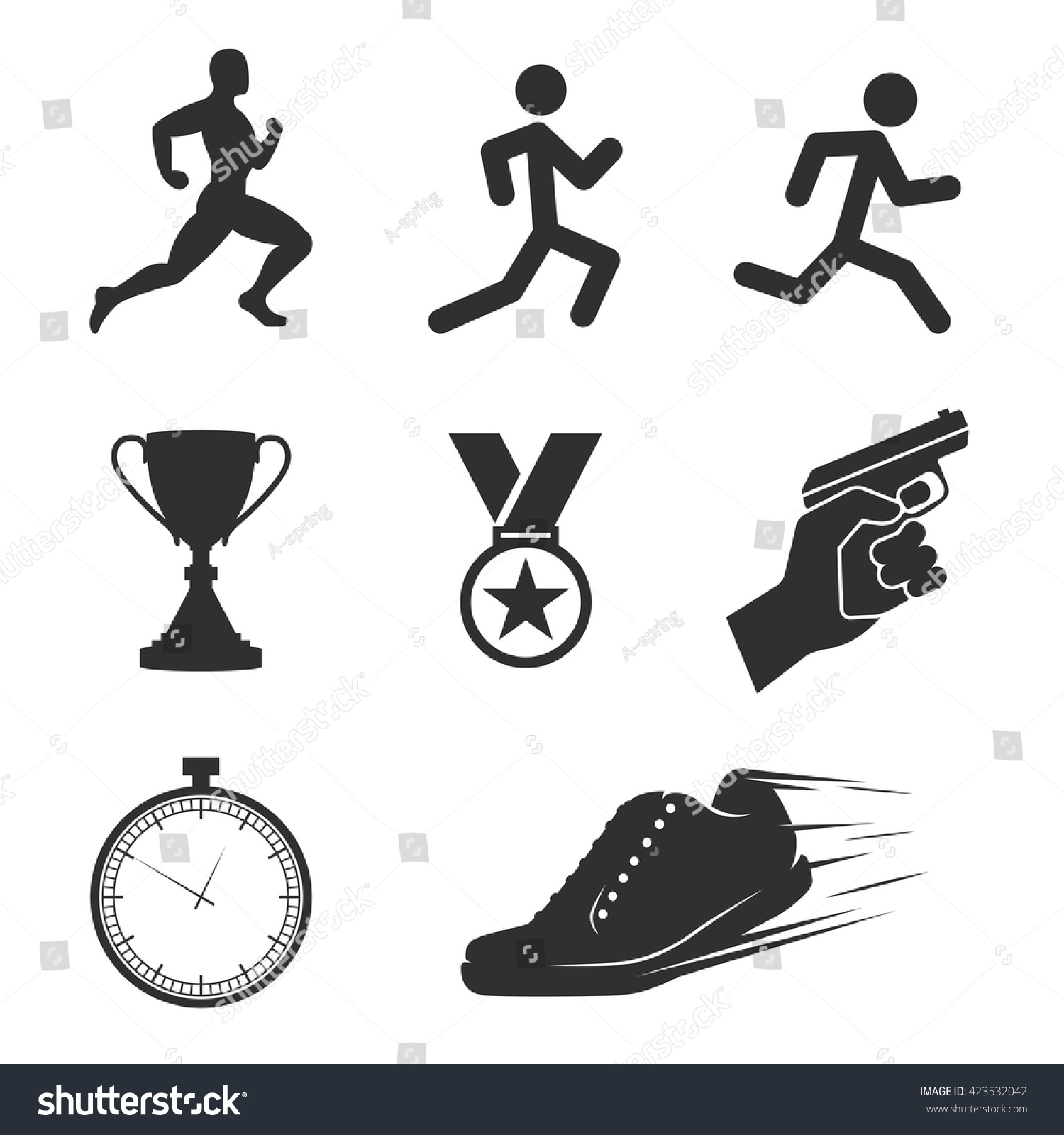 Run Competition Icons Stock Vector (Royalty Free) 423532042