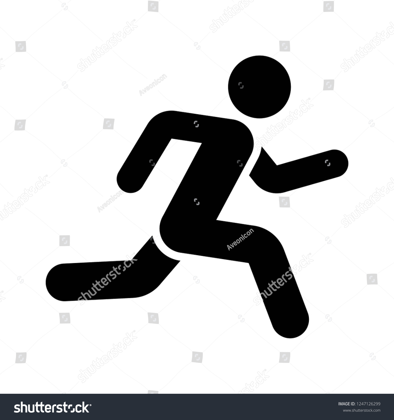 Run Icon Running Icon Vector On: vector de stock (libre de regalías ...