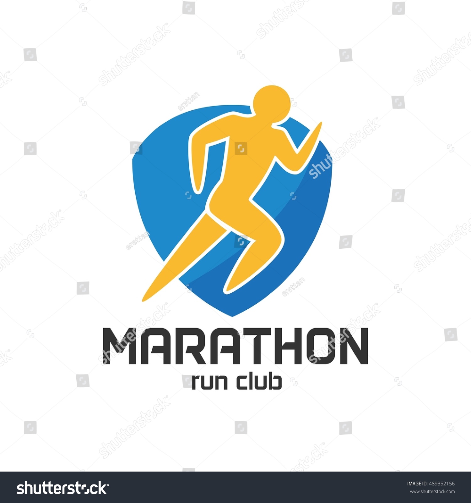Run Marathon Fun Run Logo Stock Vector (Royalty Free) 489352156