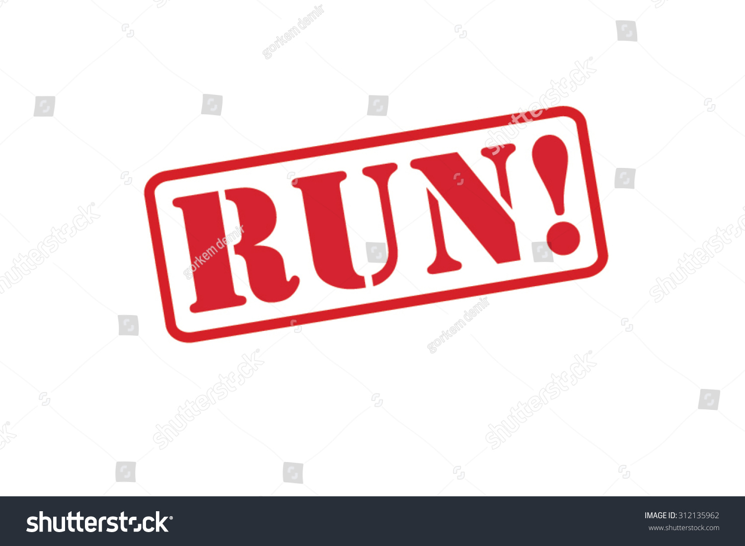 Run Red Rubber Stamp Vector Over Stock Vector (Royalty Free) 312135962 ...