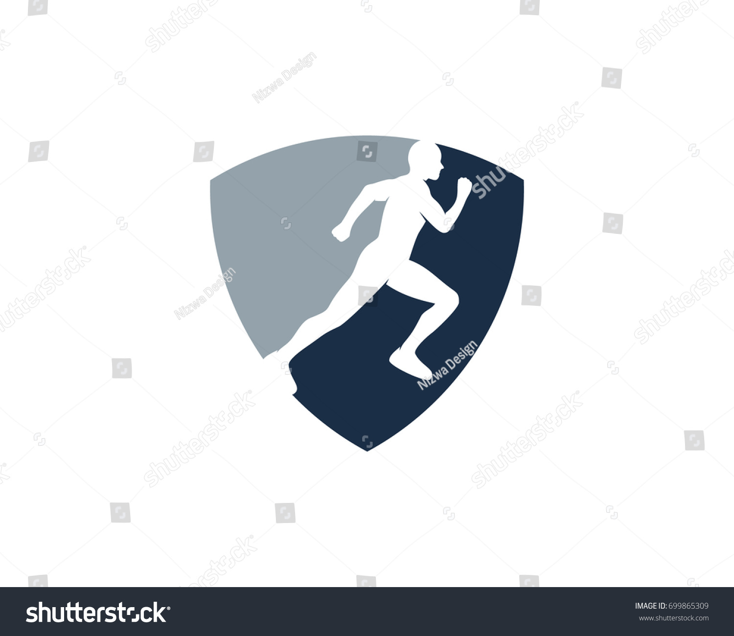 Run Shield Icon Logo Design Element Stock Vector (Royalty Free) 699865309