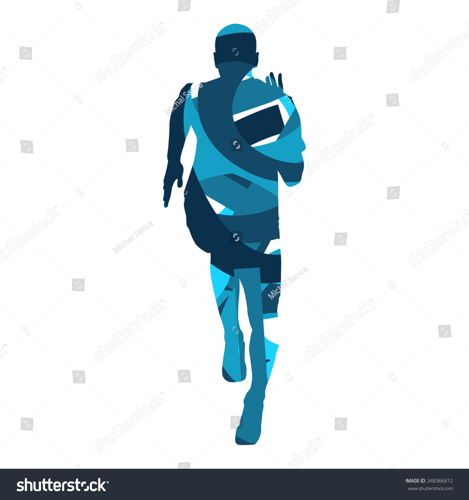 Run Vector Runner Blue Abstract Silhouette Stock Vector (Royalty Free ...