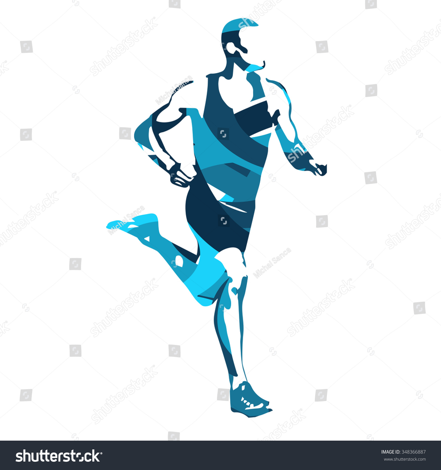 Run Vector Runner Blue Abstract Silhouette: vetor stock (livre de ...