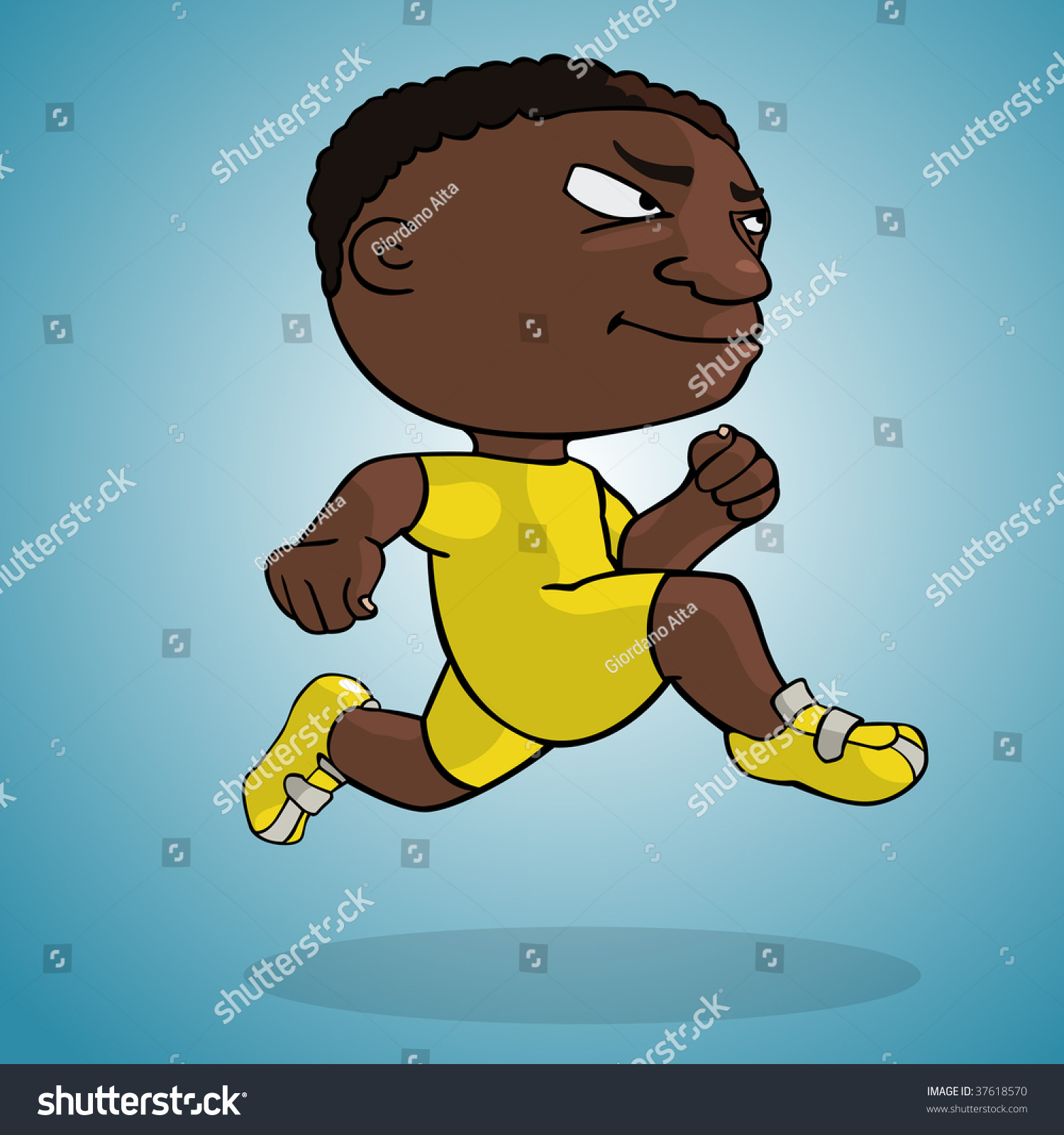 Runner Draw In Cartoon Style Stock Vector Illustration 37618570 ...