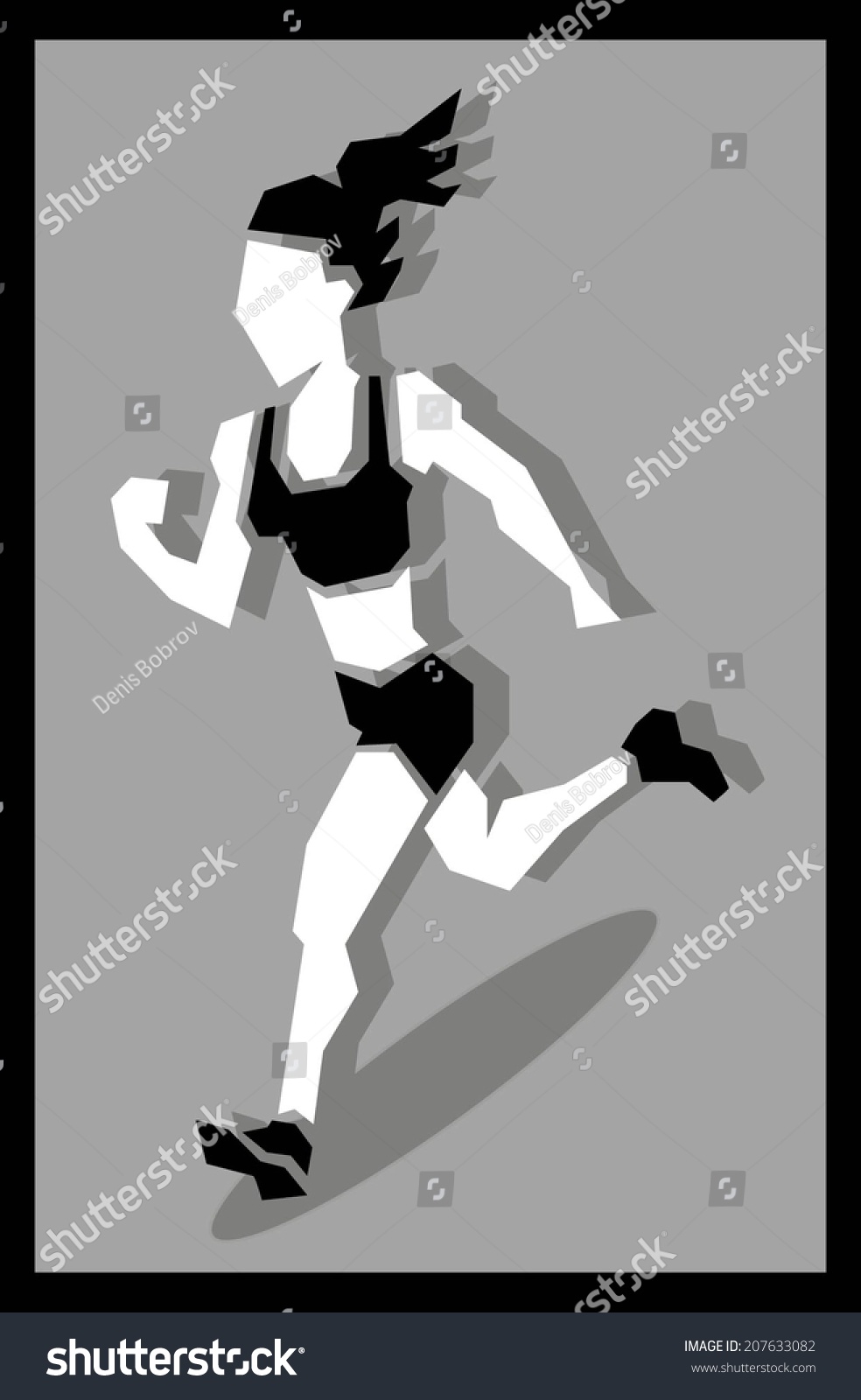 Runner Girl Stock Vector (Royalty Free) 207633082