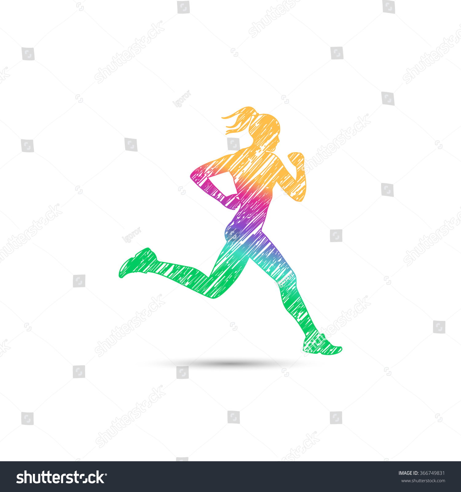 Runner Girl Logo Web: เวกเตอร์สต็อก (ปลอดค่าลิขสิทธิ์) 366749831 ...