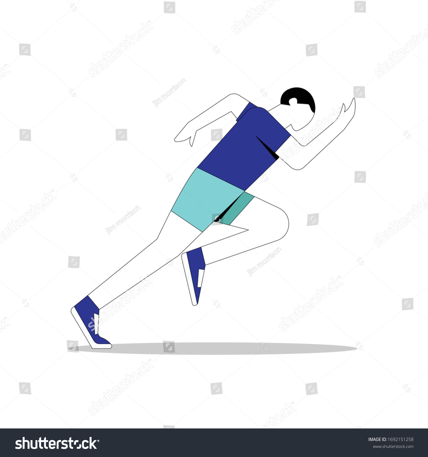 Runner Guy Sprinting Minimalist Simple Vector Stock Vector (Royalty ...