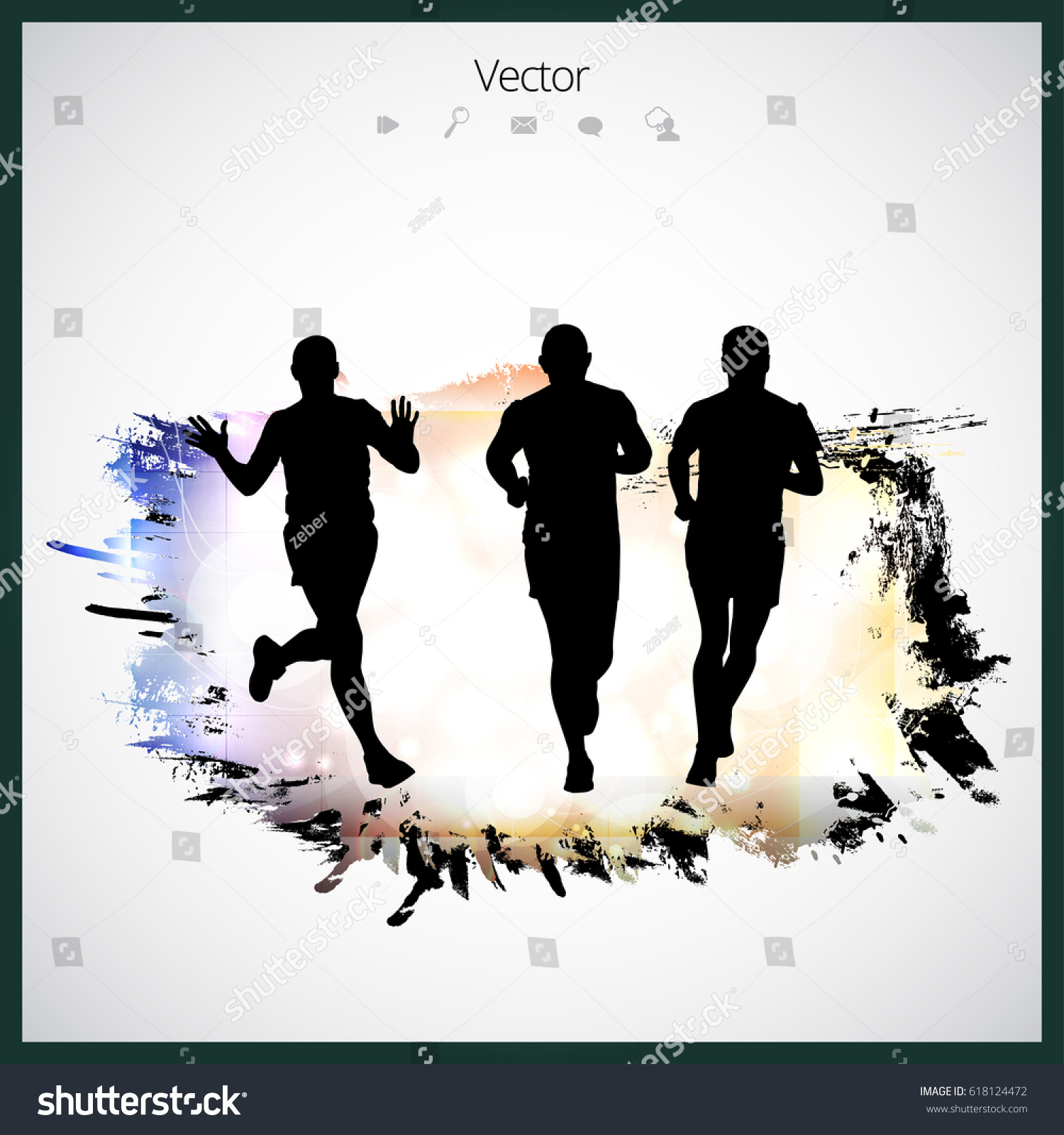 Runner Sport Vector Illustration Stock Vector (Royalty Free) 618124472 ...