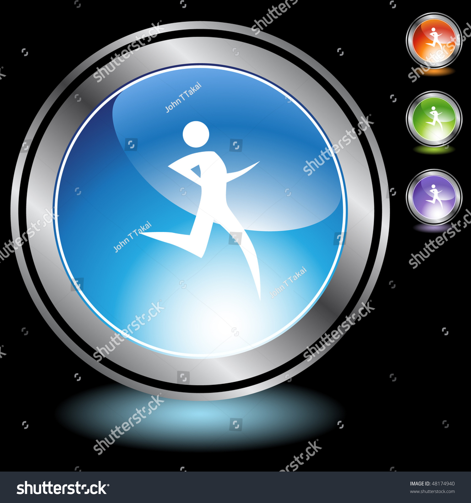 Runner Stick Figure Isolated Web Icon Stock Vector (Royalty Free ...