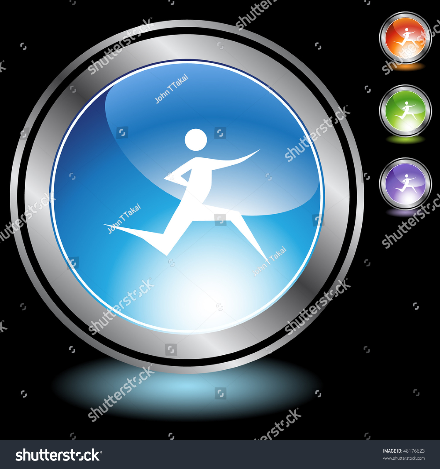 Runner Stick Figure Isolated Web Icon Stock Vector (Royalty Free ...