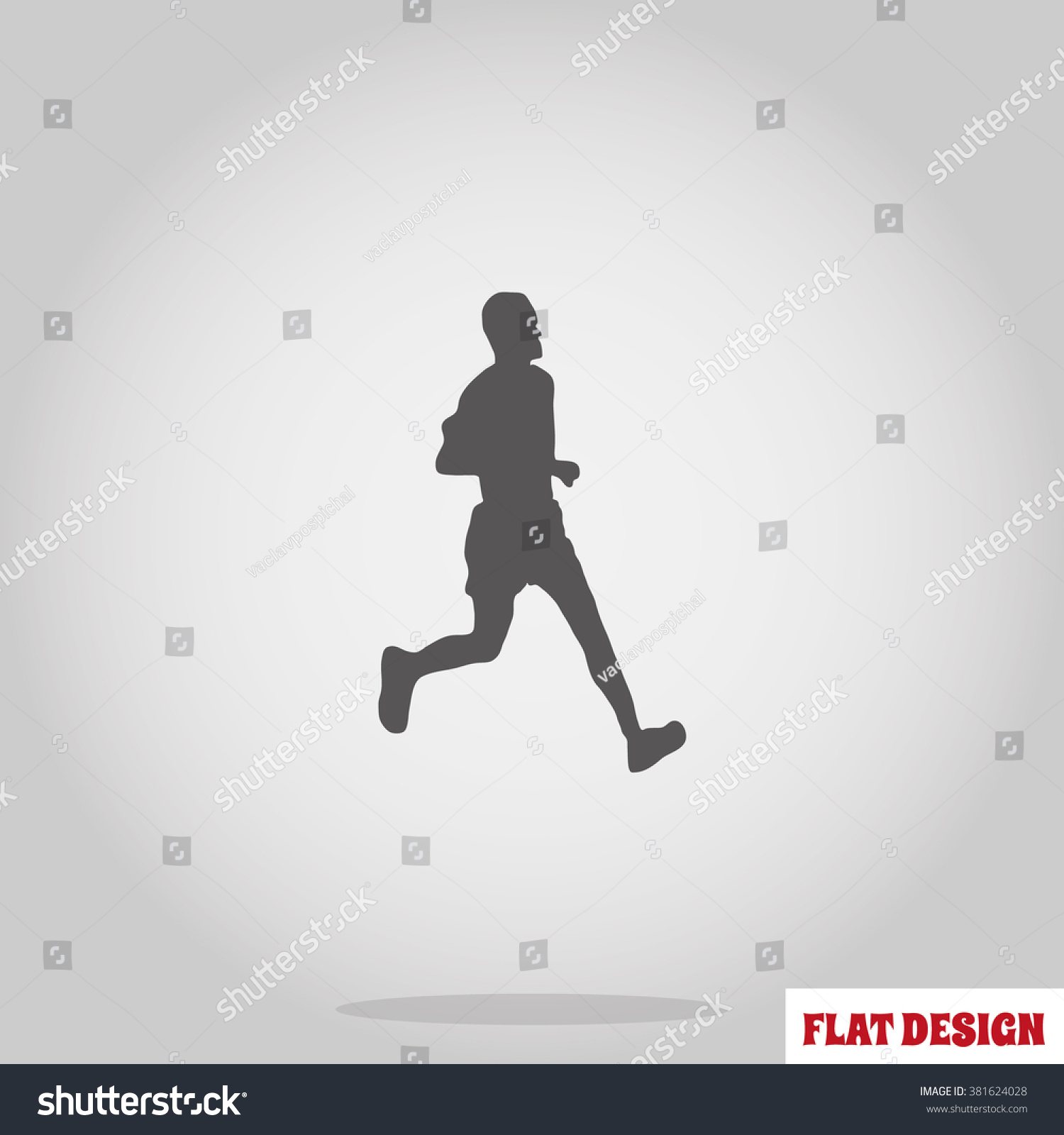 Runner Symbol Flat Designgrey Vector Runnervector Stock Vector (Royalty ...