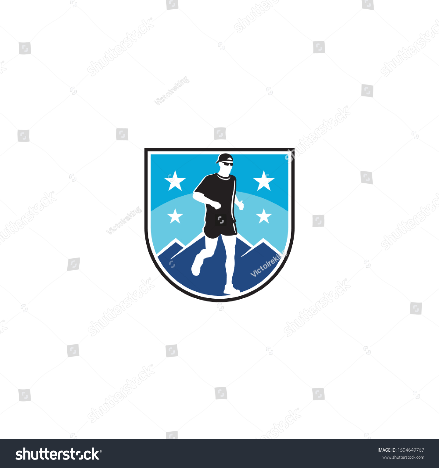 Runner Trail Runner Logo Design Stock Vector (Royalty Free) 1594649767 ...