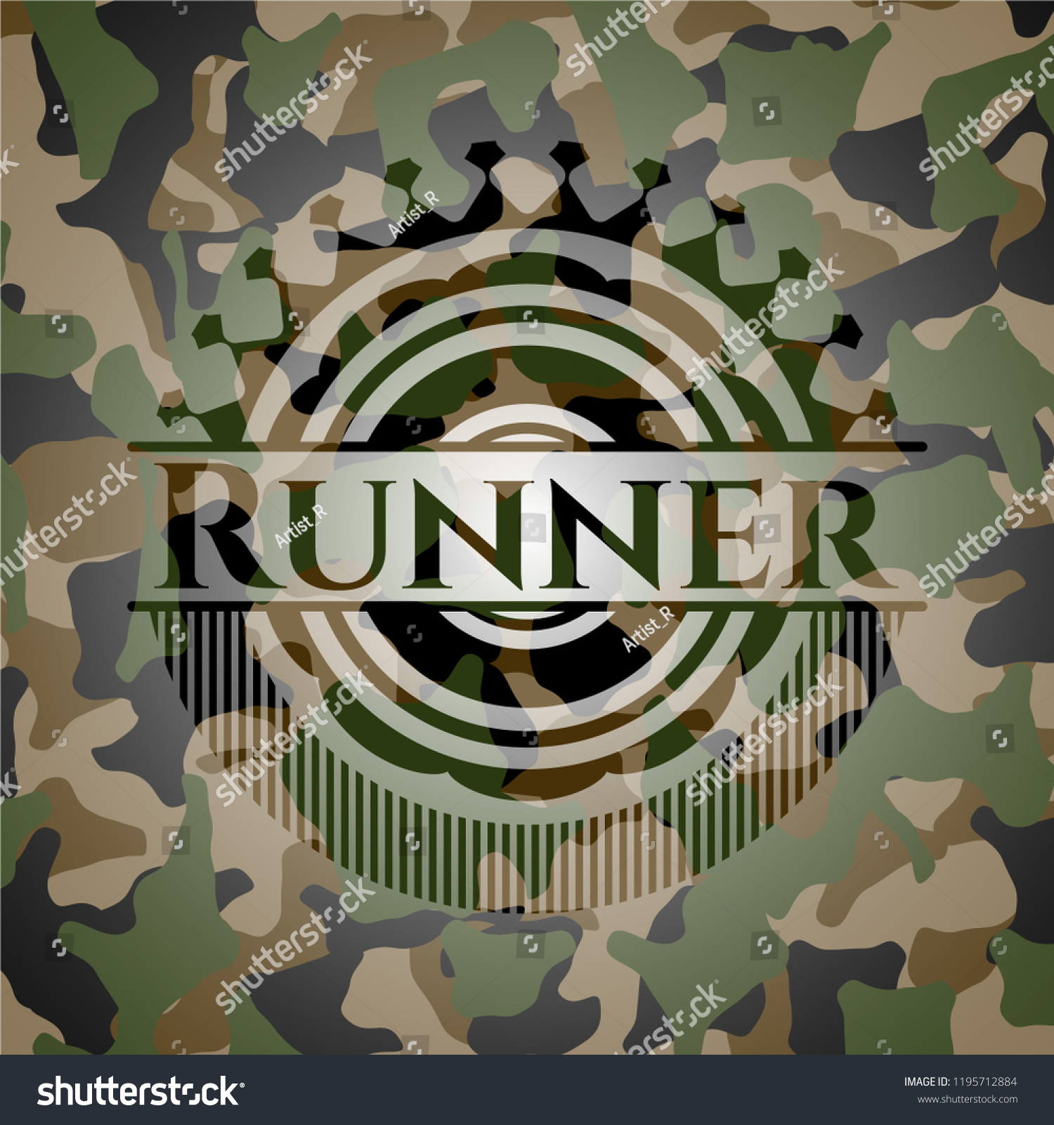 Runner Written On Camo Texture Stock Vector (Royalty Free) 1195712884
