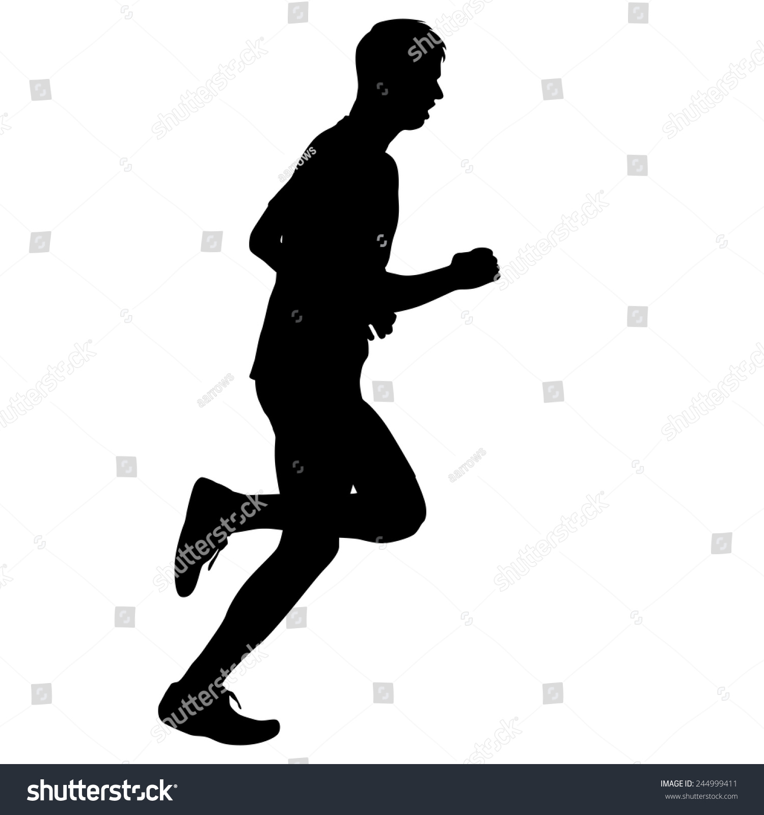 Running Black Silhouettes Vector Illustration: เวกเตอร์สต็อก (ปลอดค่า ...