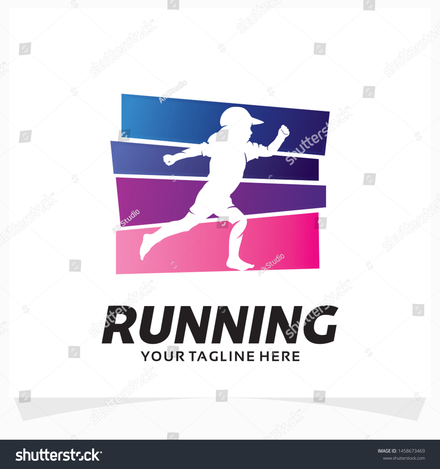 Running Boy Logo Design Template Stock Vector (Royalty Free) 1458673469 ...