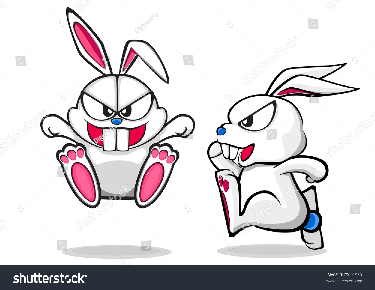 Running Bunny Cartoon Stock Vector 79091950 - Shutterstock