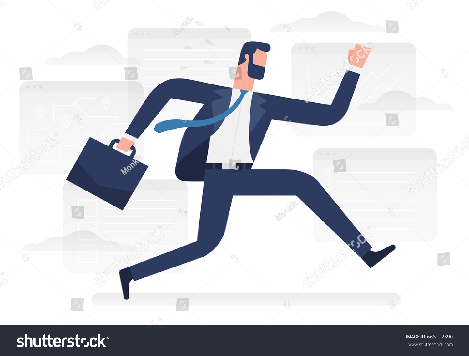 Running Businessman Stock Vector (Royalty Free) 666092890 | Shutterstock