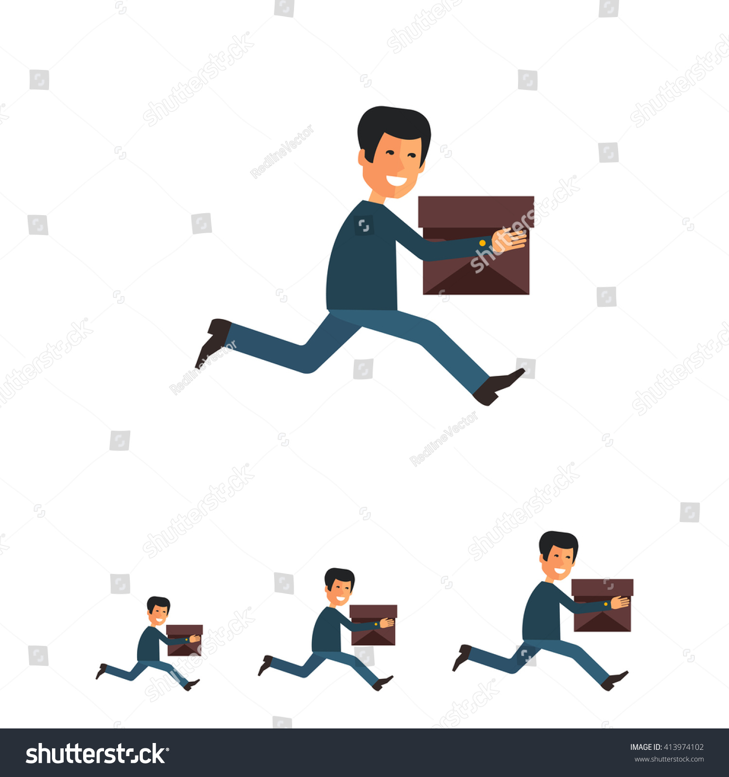 Running Delivery Man Icon Stock Vector (Royalty Free) 413974102