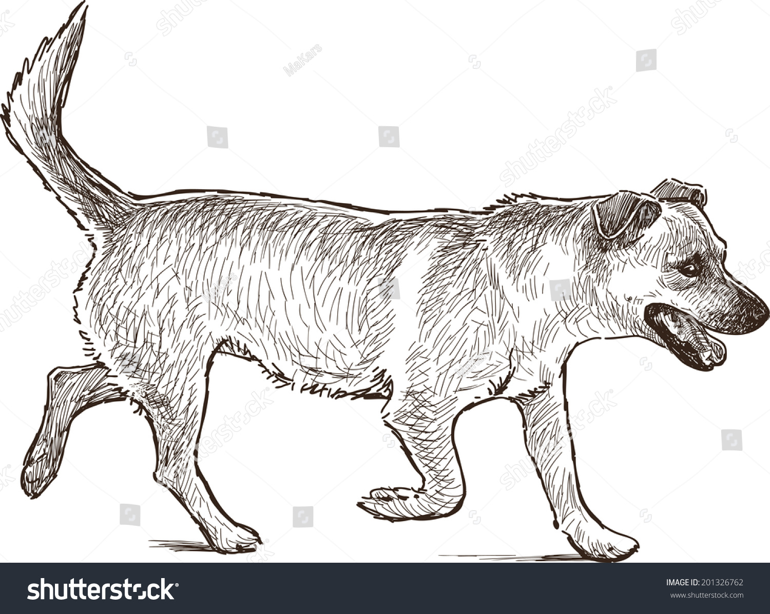 Running Dog Stock Vector (Royalty Free) 201326762 | Shutterstock