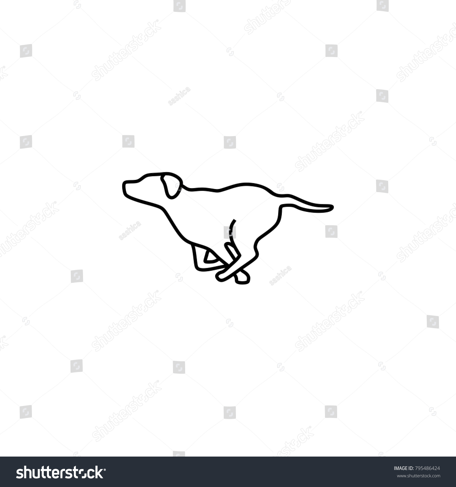 Running Dog Vector Illustration Stock Vector (Royalty Free) 795486424