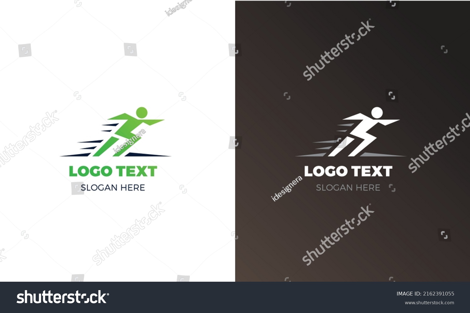 Running Fast Man Logo Template Stock Vector (Royalty Free) 2162391055 ...