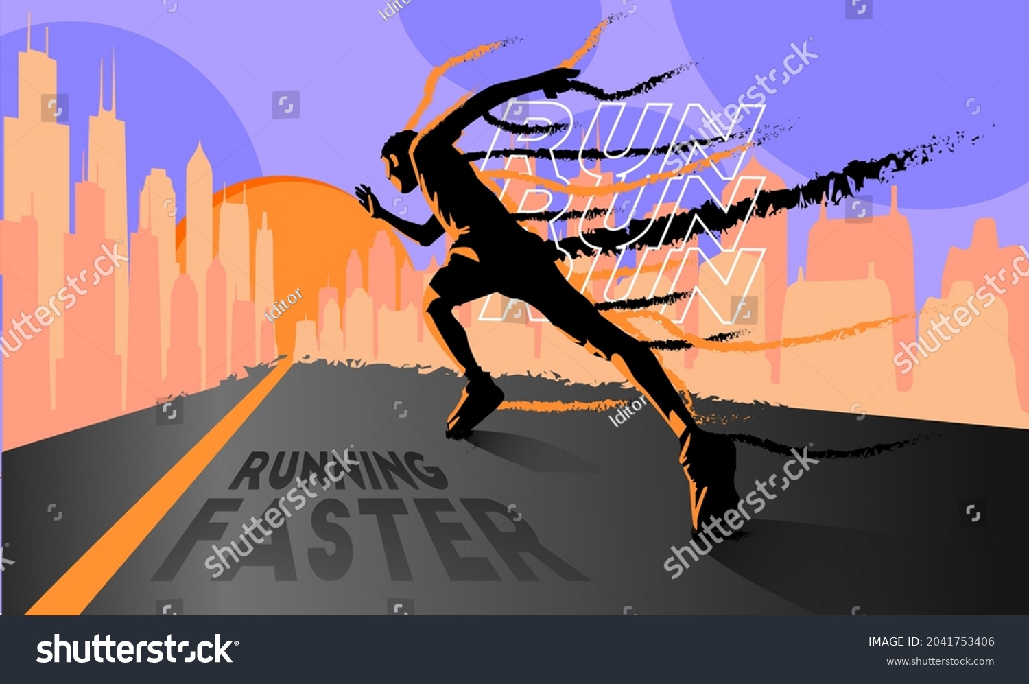 Running Faster Poster Design Vector Eps10 Stock Vector (Royalty Free ...