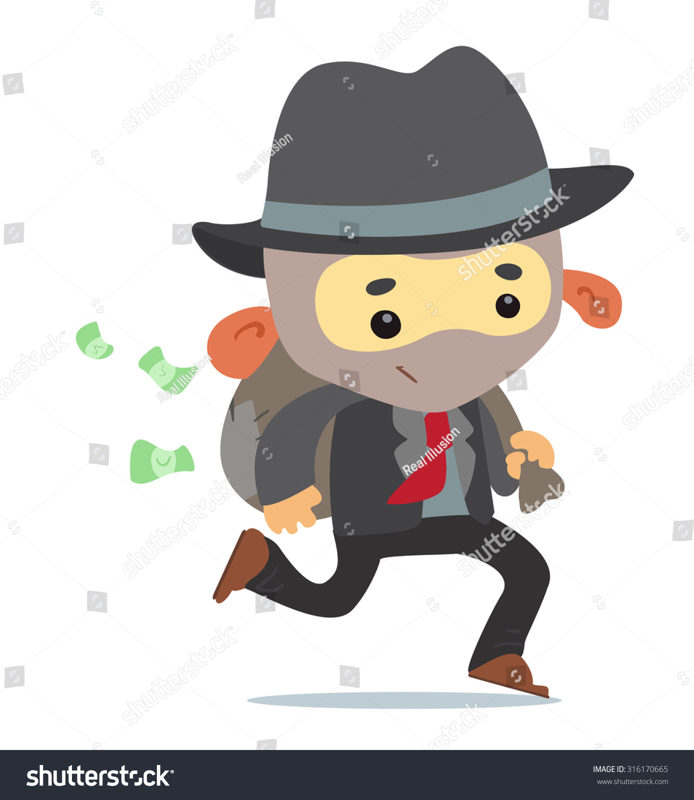 Running Gangster Stock Vector (Royalty Free) 316170665