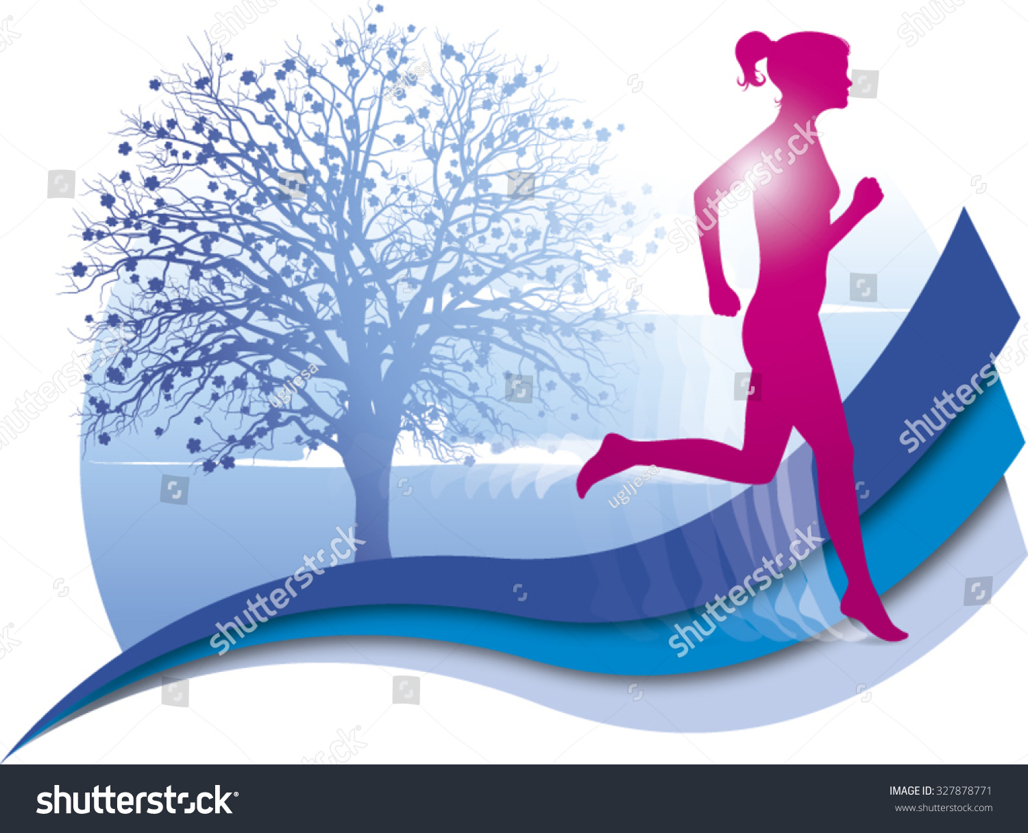 Running Girl Stock Vector (Royalty Free) 327878771 | Shutterstock