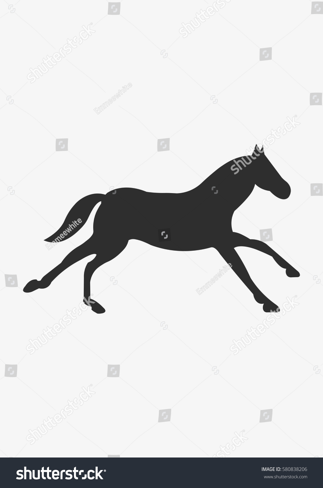 Running Horse Icon Vector Stock Vector (Royalty Free) 580838206 ...