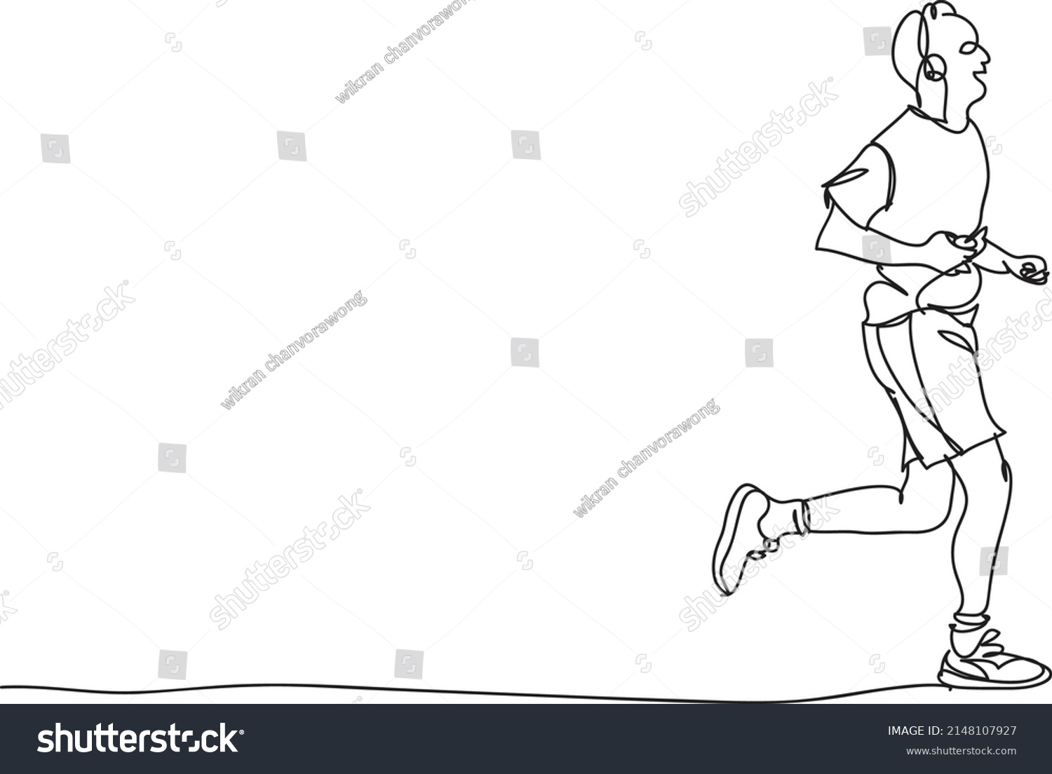 Running Line Drawing Vector Illustration Stock Vector (Royalty Free ...