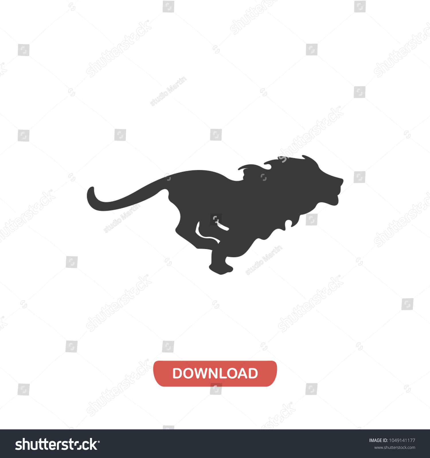 Running Lion Vector Icon Stock Vector (Royalty Free) 1049141177 ...