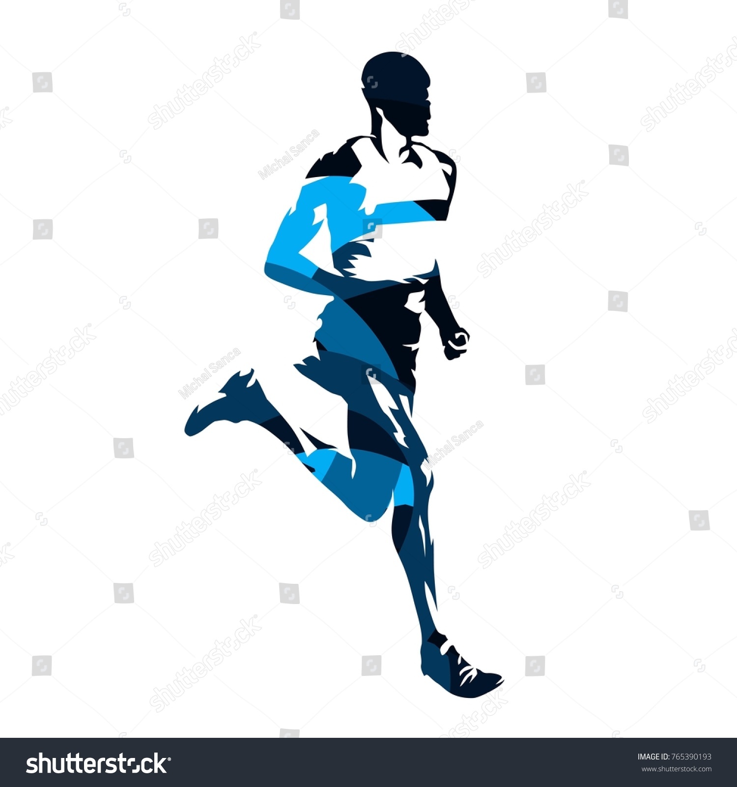 Running Man Abstract Blue Vector Silhouette Stock Vector (Royalty Free ...