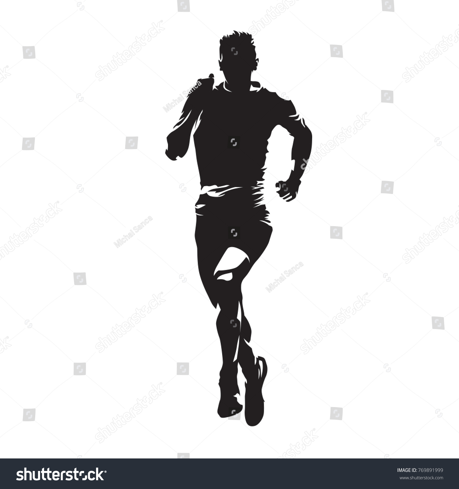 Running Man Abstract Vector Silhouette Front Stock Vector (Royalty Free ...