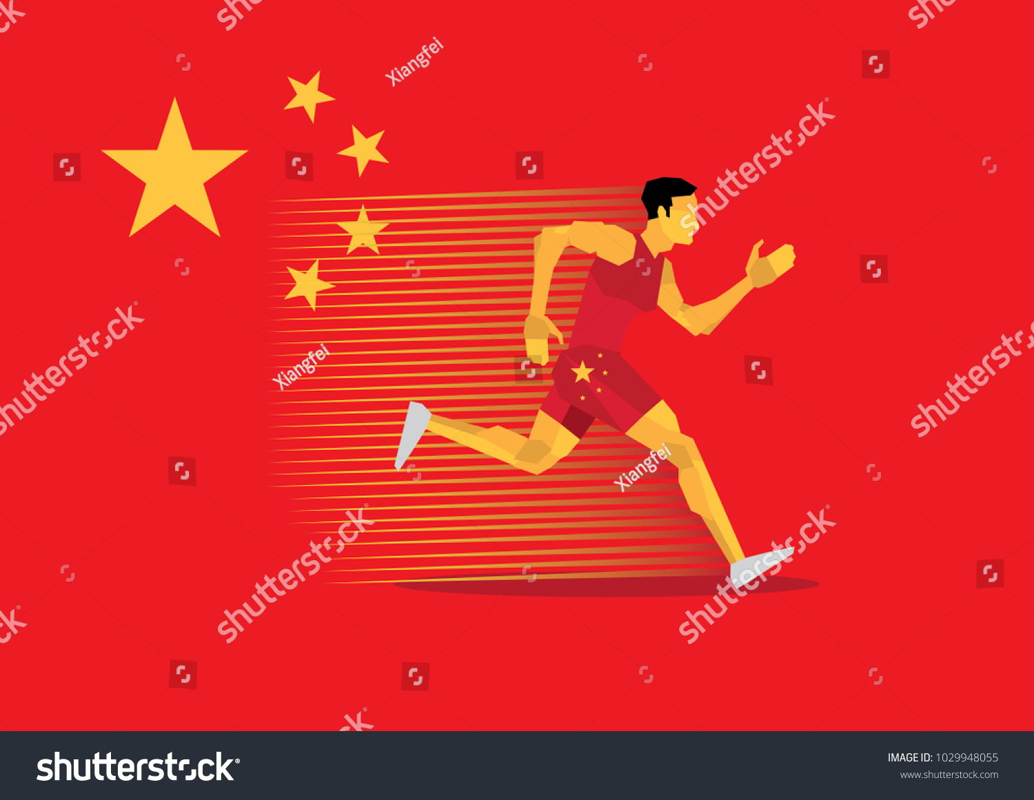 Running Man Chinese Stock Vector (Royalty Free) 1029948055 | Shutterstock