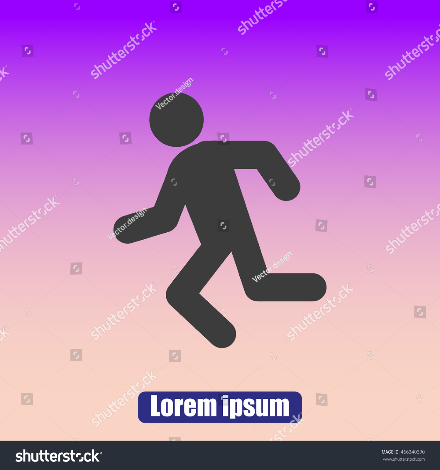 Running Man Icon Stock Vector (Royalty Free) 466340390 | Shutterstock