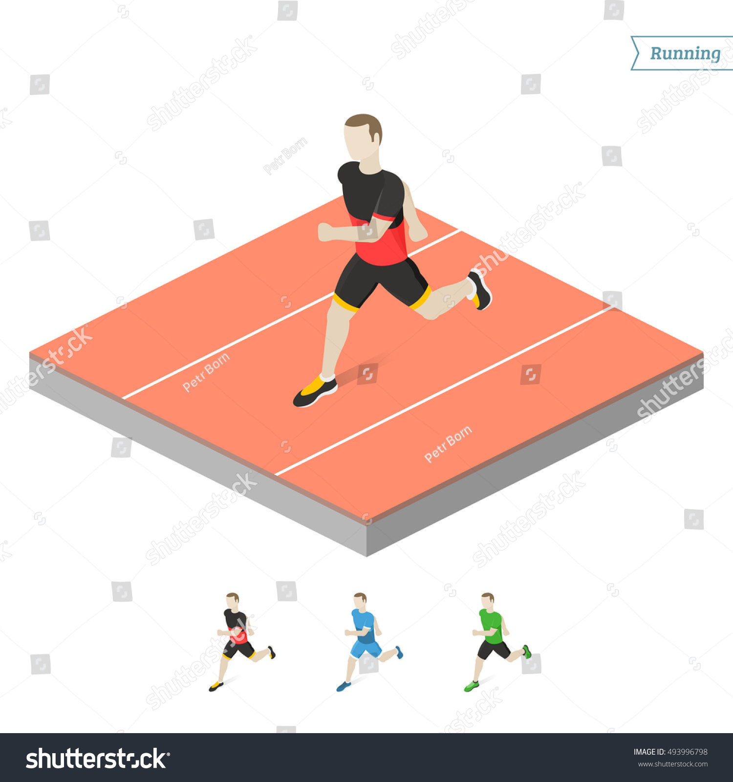 Running Man Isometric View Vector Illustration 库存矢量图（免版税）493996798 ...