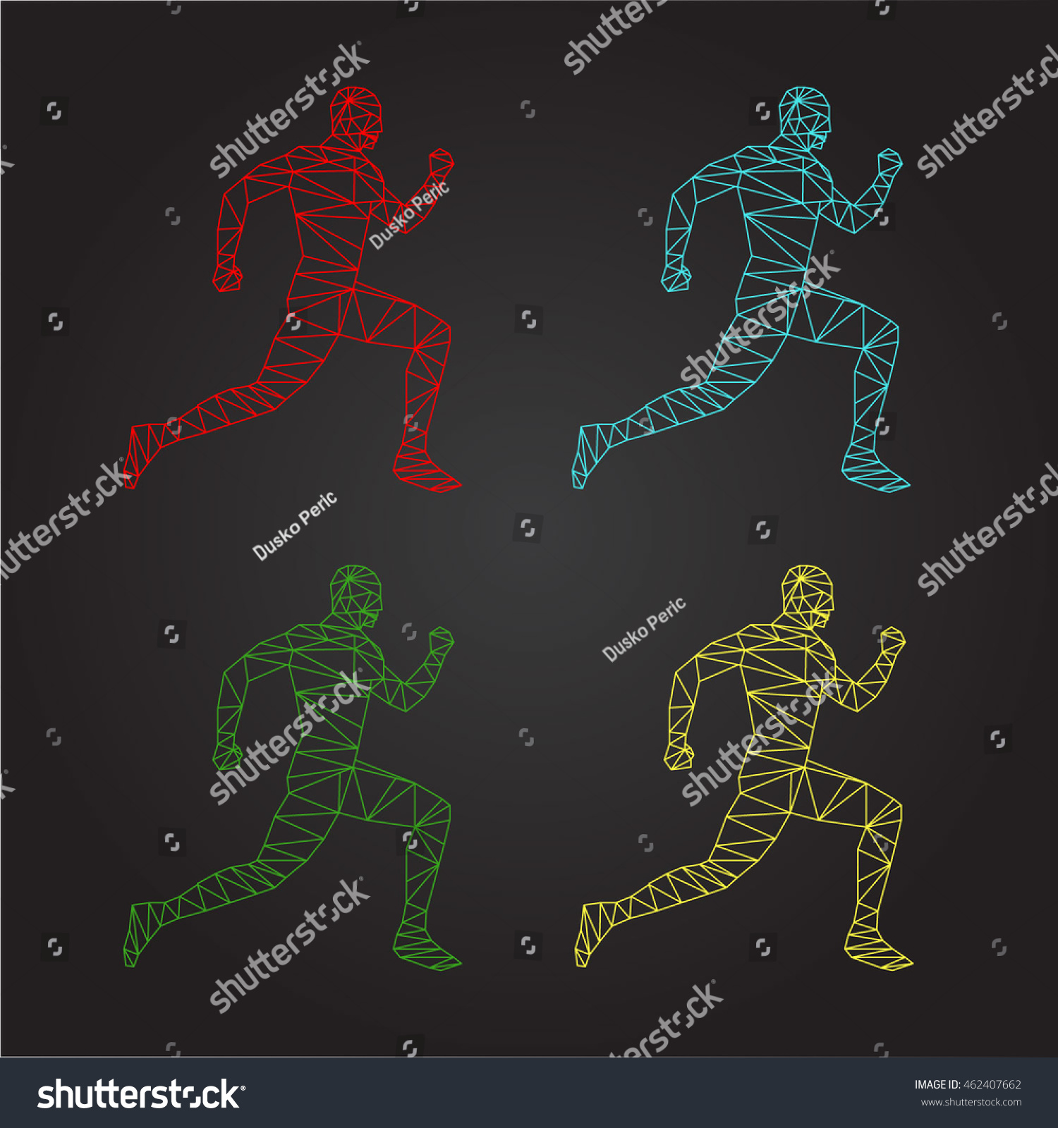 Running Man Line Logo Stock Vector (Royalty Free) 462407662