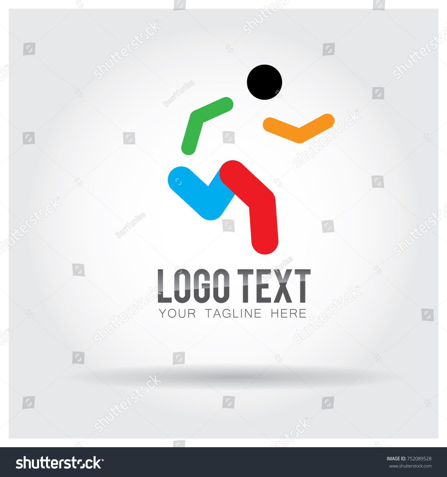Running Man Logo Icon Vector Template Stock Vector (Royalty Free ...