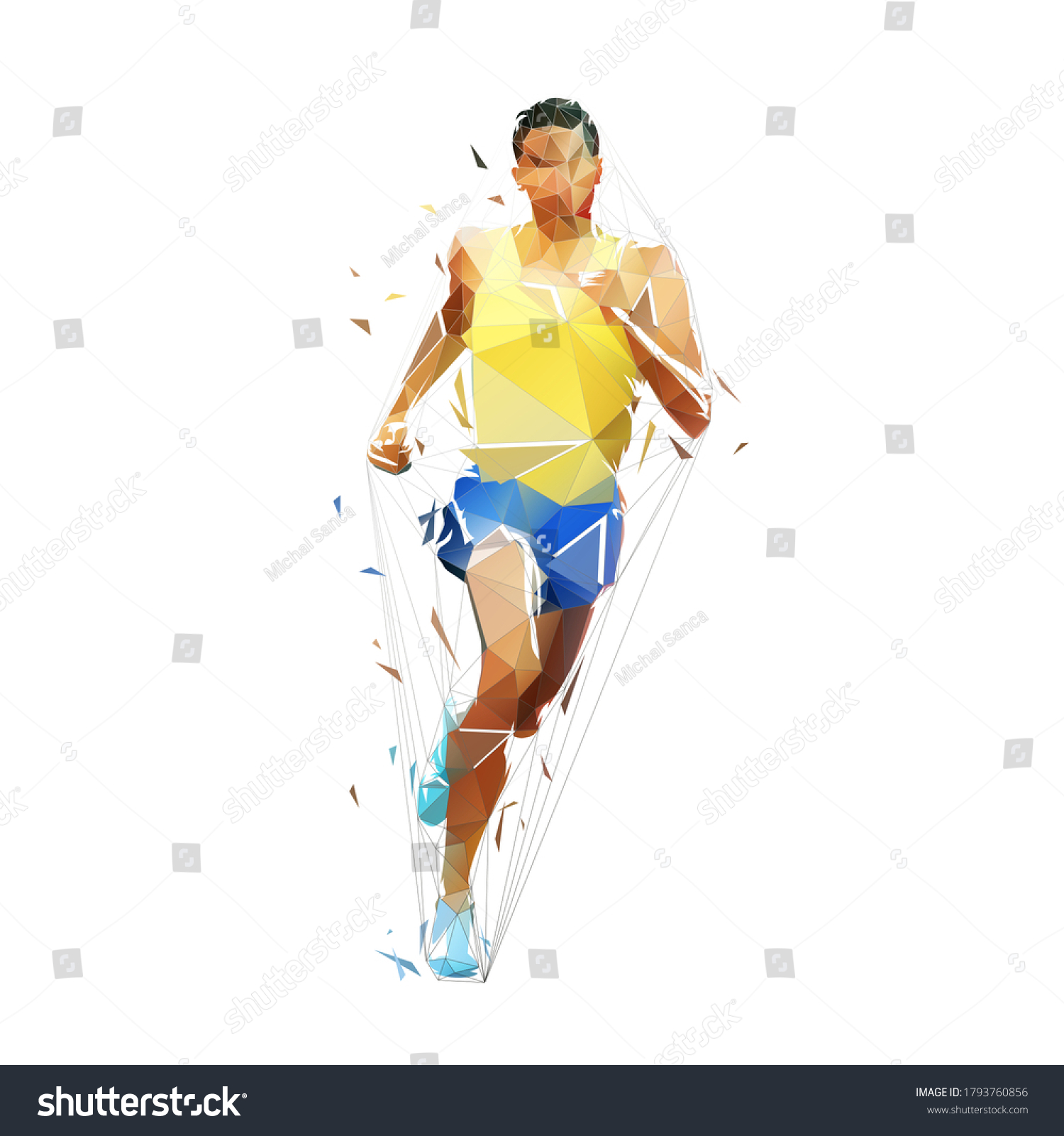 Running Man Low Poly Vector Illustration: เวกเตอร์สต็อก (ปลอดค่า ...