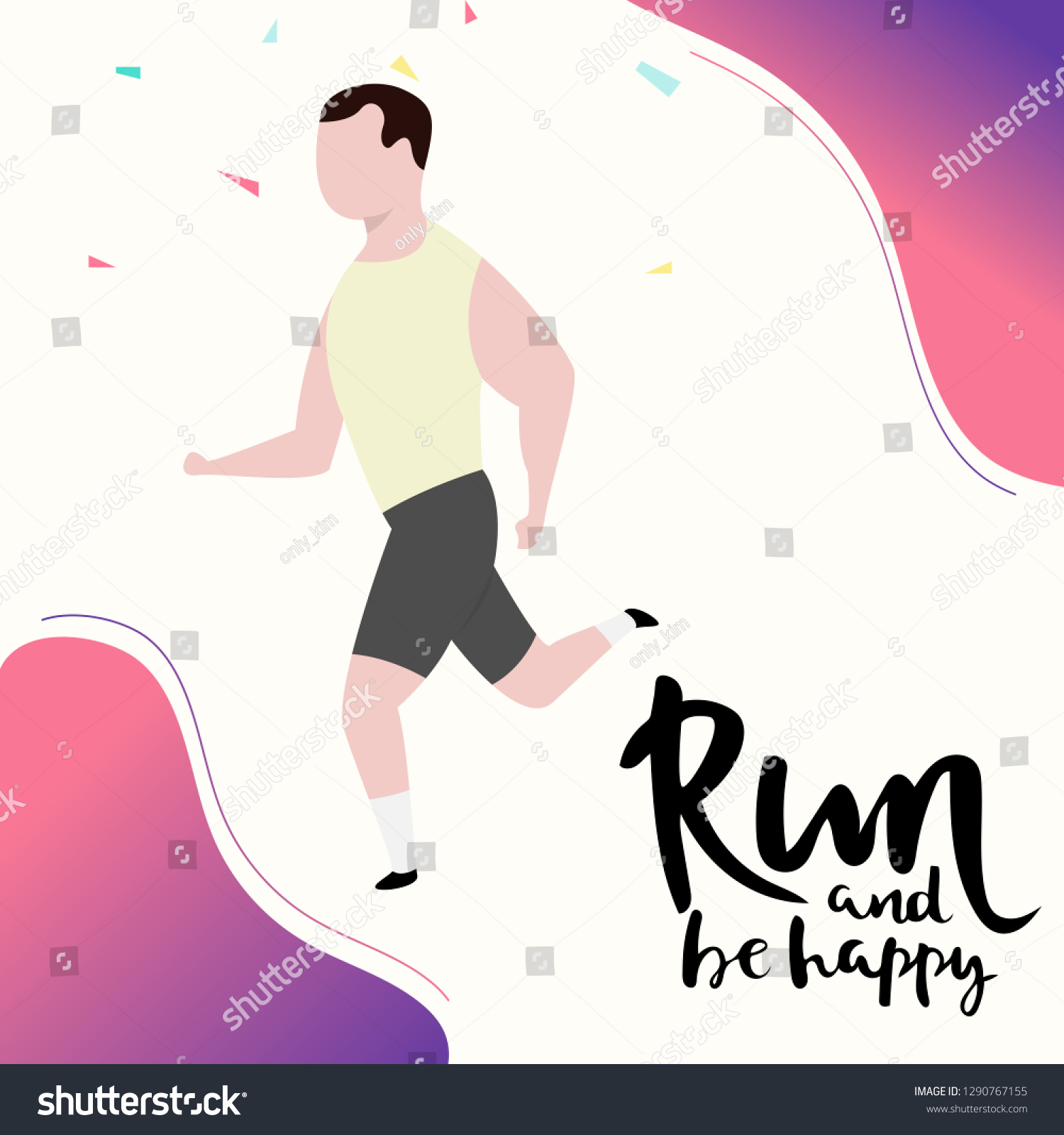 Running Man Marathon Flat Cartoonvector Illustration Stock Vector ...