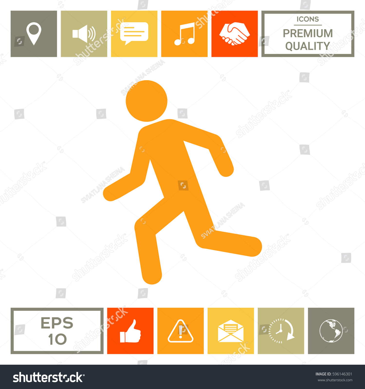 Running Man Run Icon Stock Vector (Royalty Free) 596146301 | Shutterstock