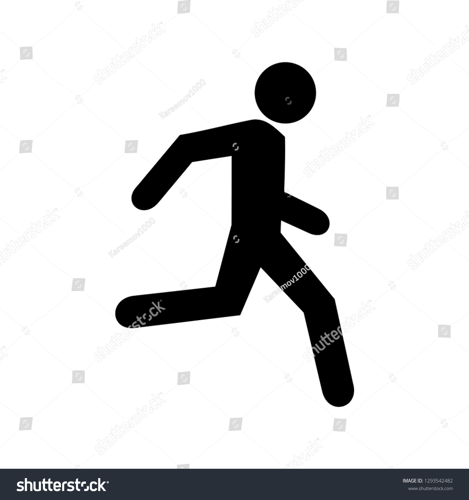 Running Man Run Icon Vector Silhouette Stock Vector (Royalty Free ...