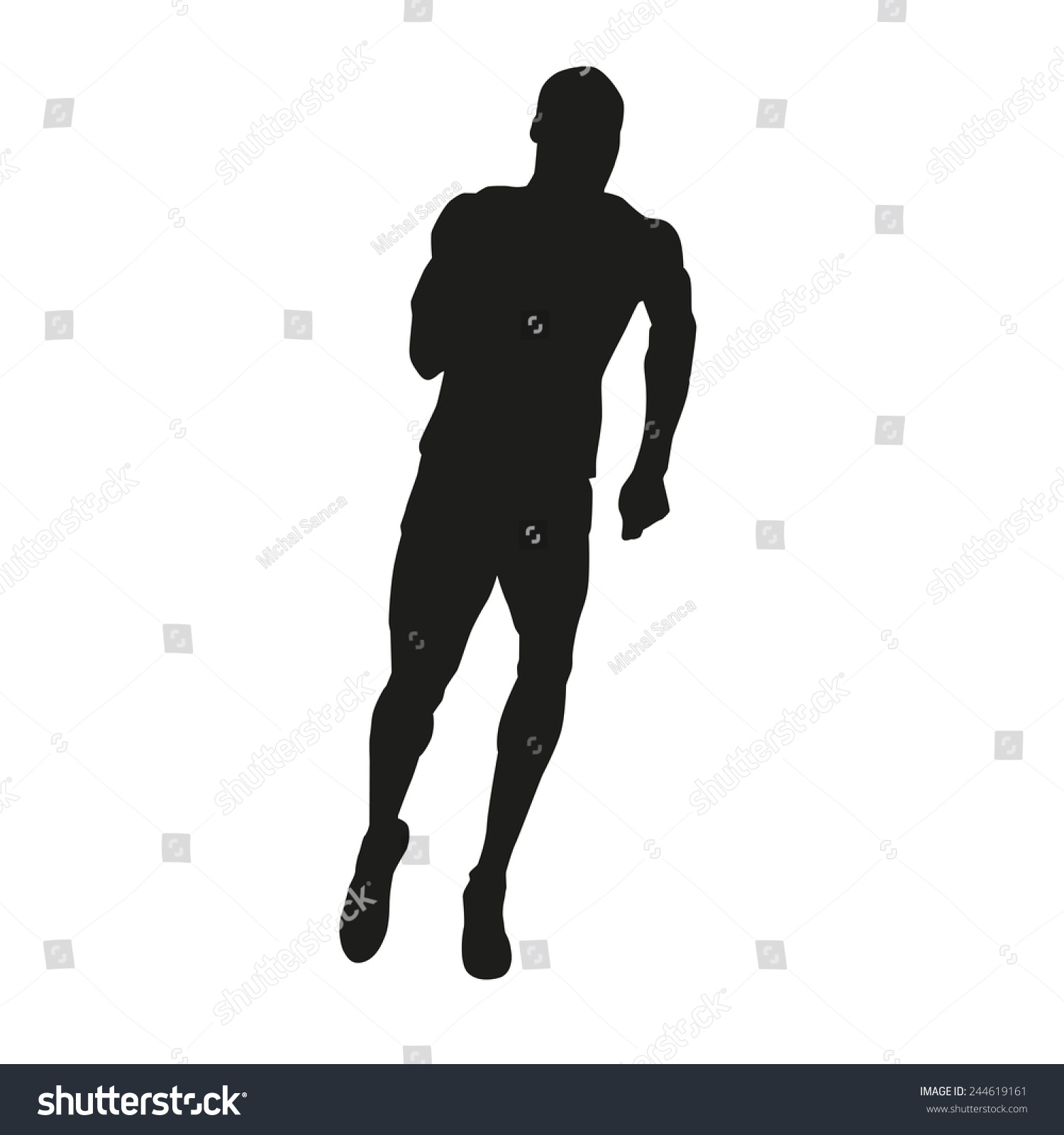 Running Man Vector Silhouette Stock Vector (Royalty Free) 244619161 ...
