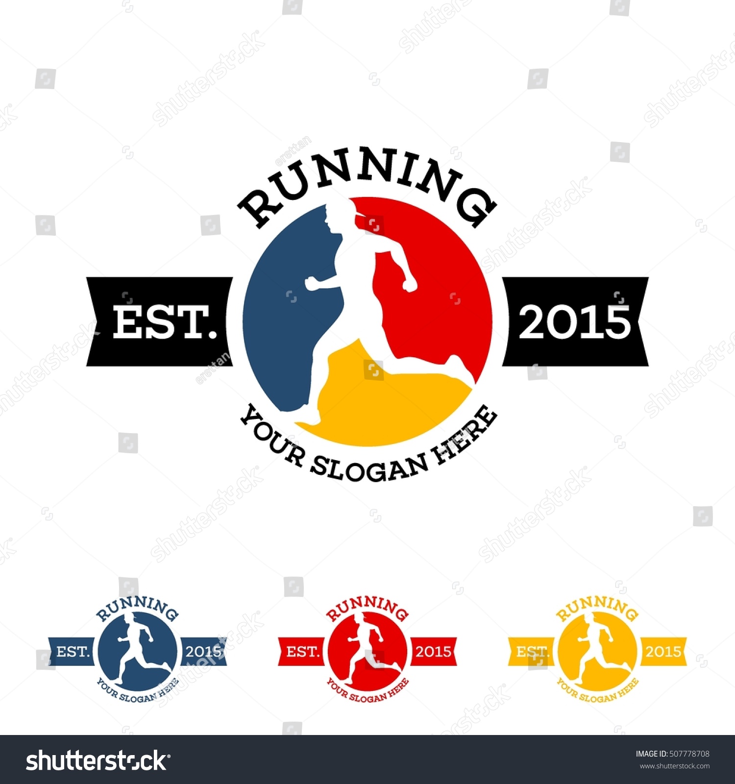 Running Marathon Logo Design Template Stock Vector (Royalty Free) 507778708