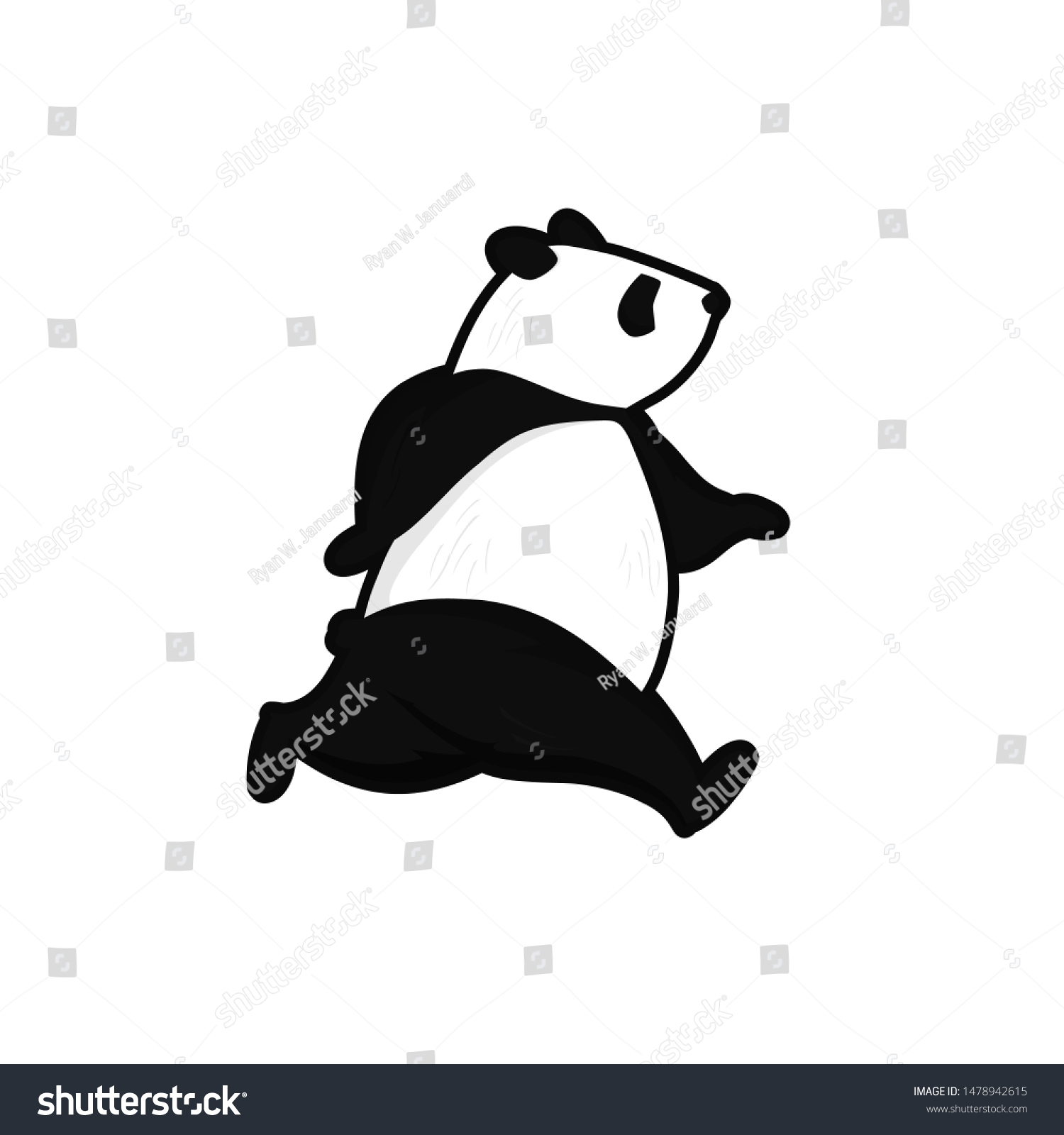 Running Panda Illustration Logo Vector Stock Vector (Royalty Free ...