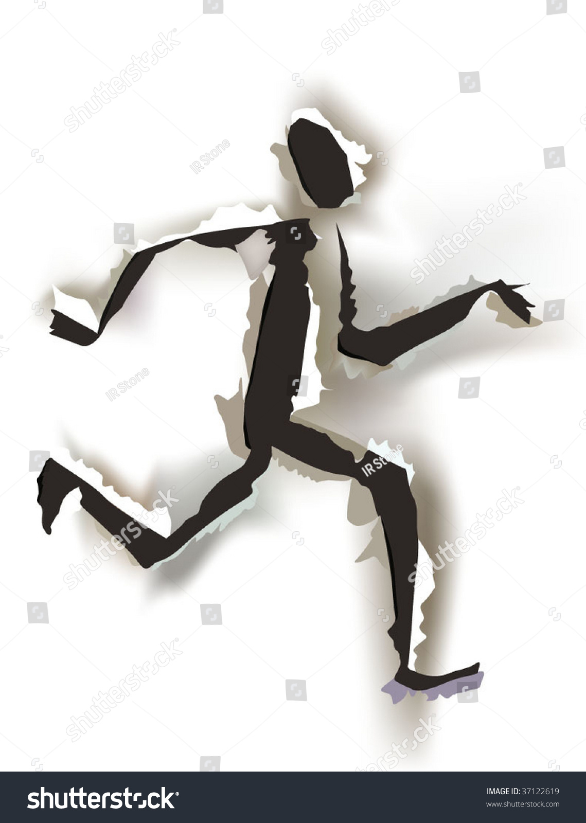 Running Paper Man Stock Vector 37122619 - Shutterstock