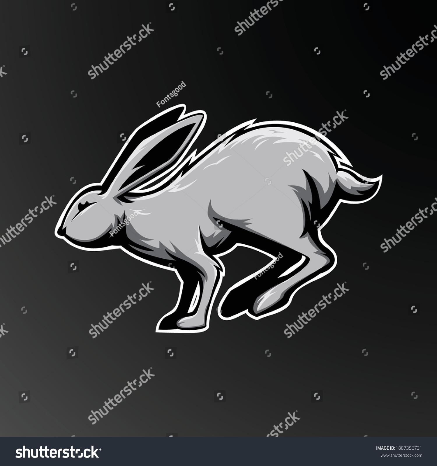 Running Rabbit Graphic Vector Mascot Stock Vector (Royalty Free ...