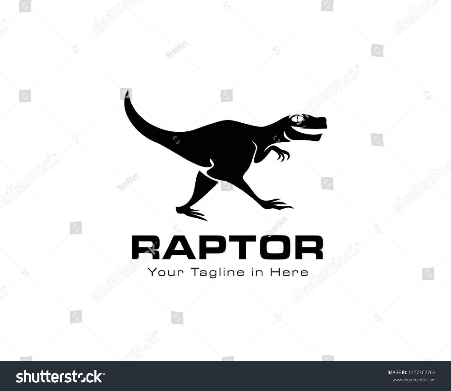 Running Raptor Dinosaurs Logo Stock Vector (Royalty Free) 1177362763 ...